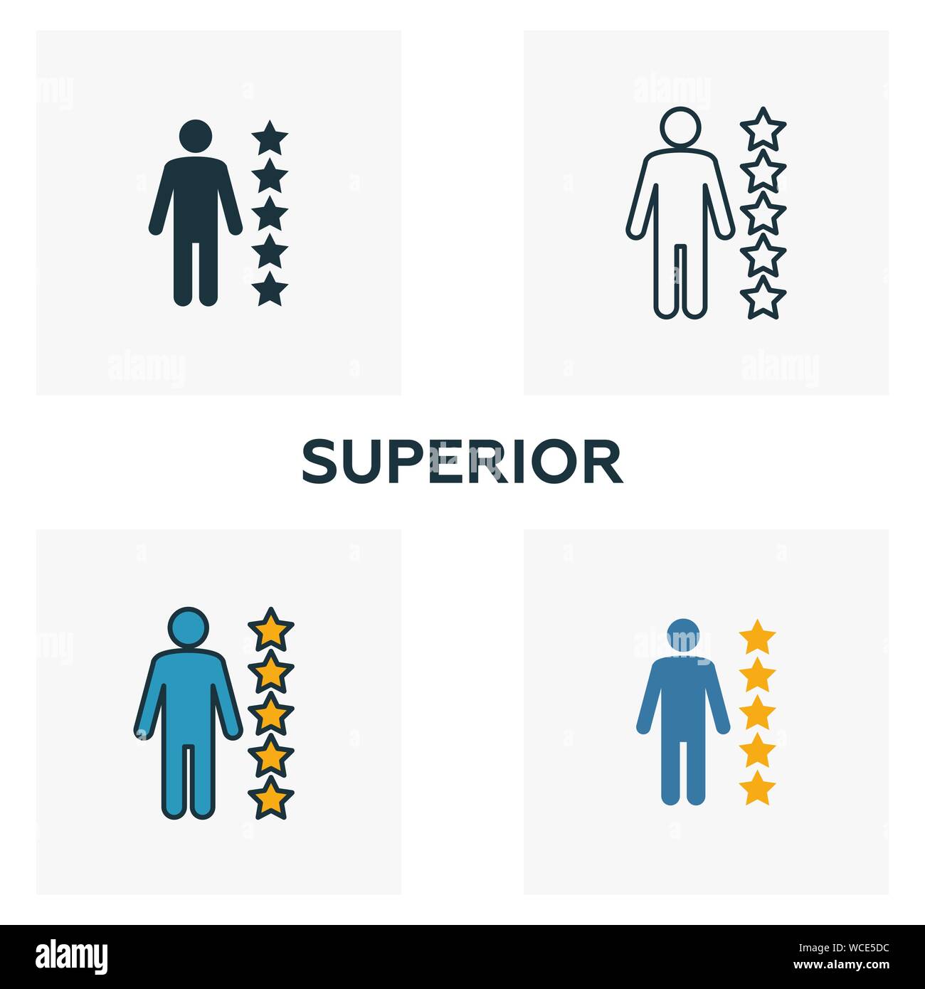 Superior icon set. Four elements in diferent styles from business ...