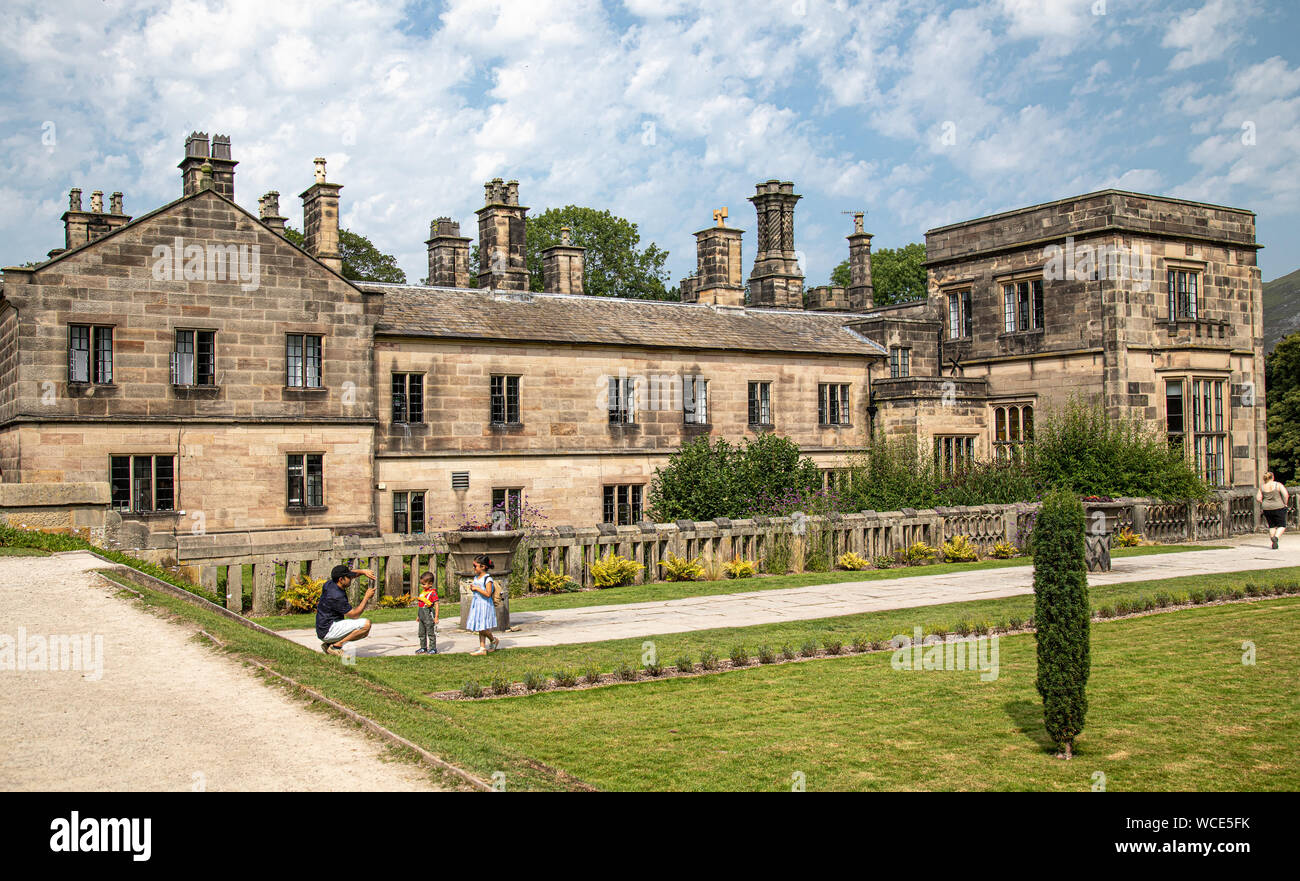 Ilam Hall on the Staffordshire and Derbyshire border in England, a ...