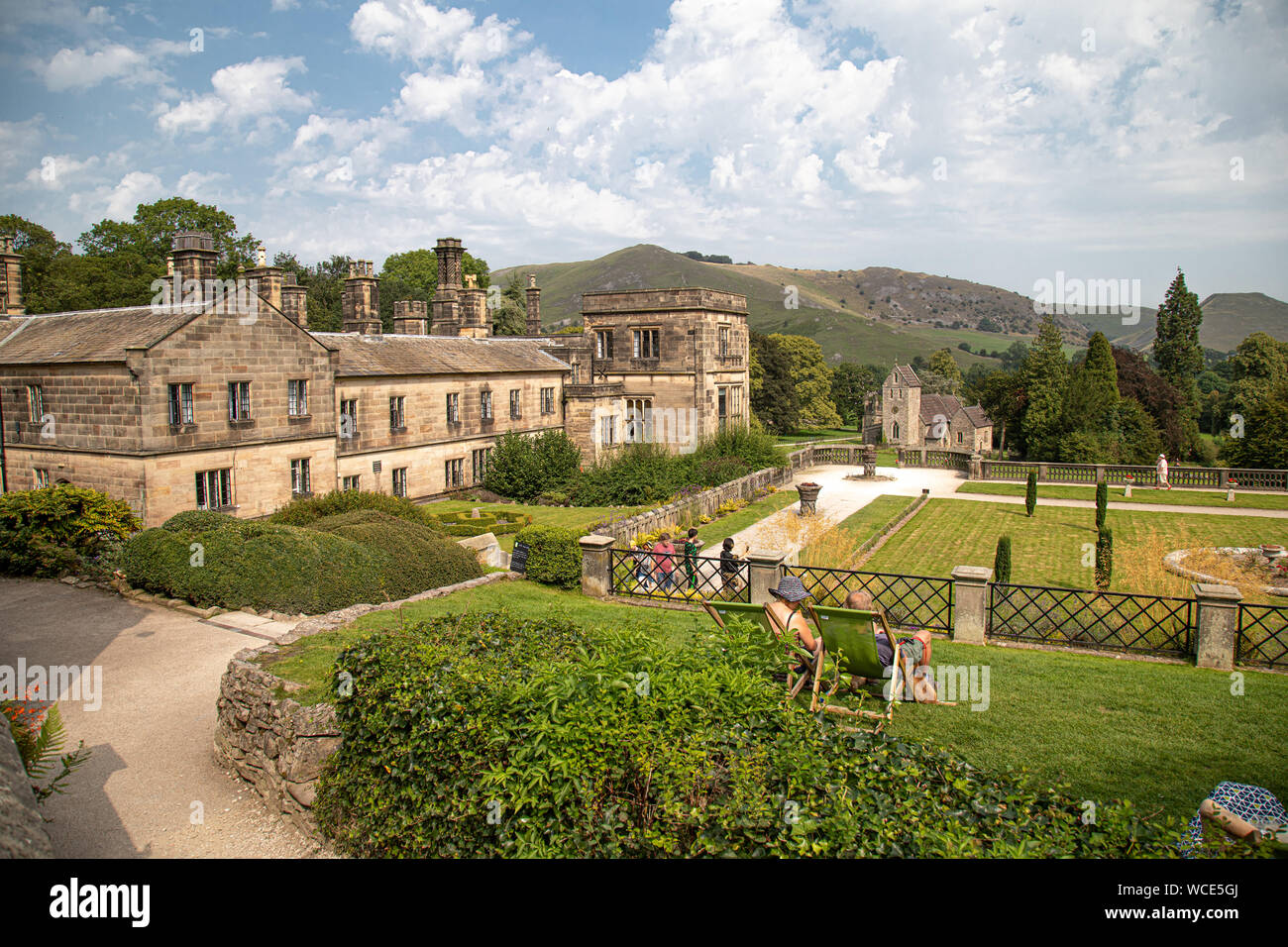 Ilam Hall on the Staffordshire and Derbyshire border in England, a ...