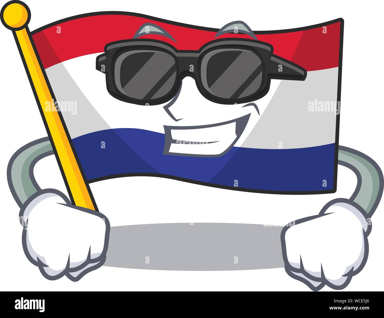 Super cool flag netherlands with the mascot shape Stock Vector Image ...