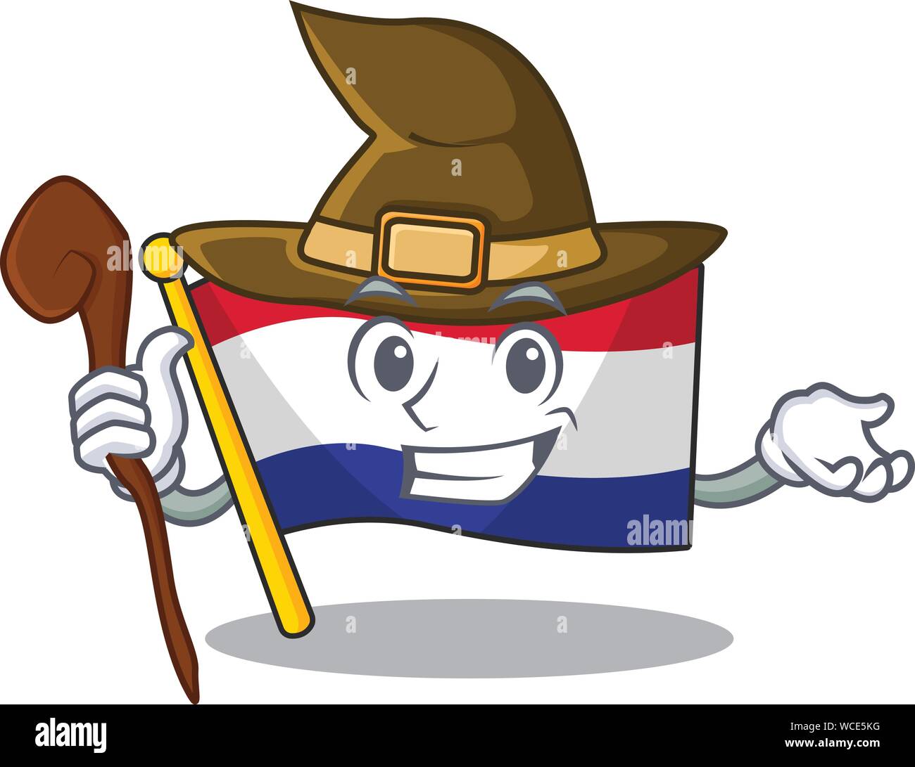 Witch flag netherlands fluttered on cartoon pole Stock Vector Image ...