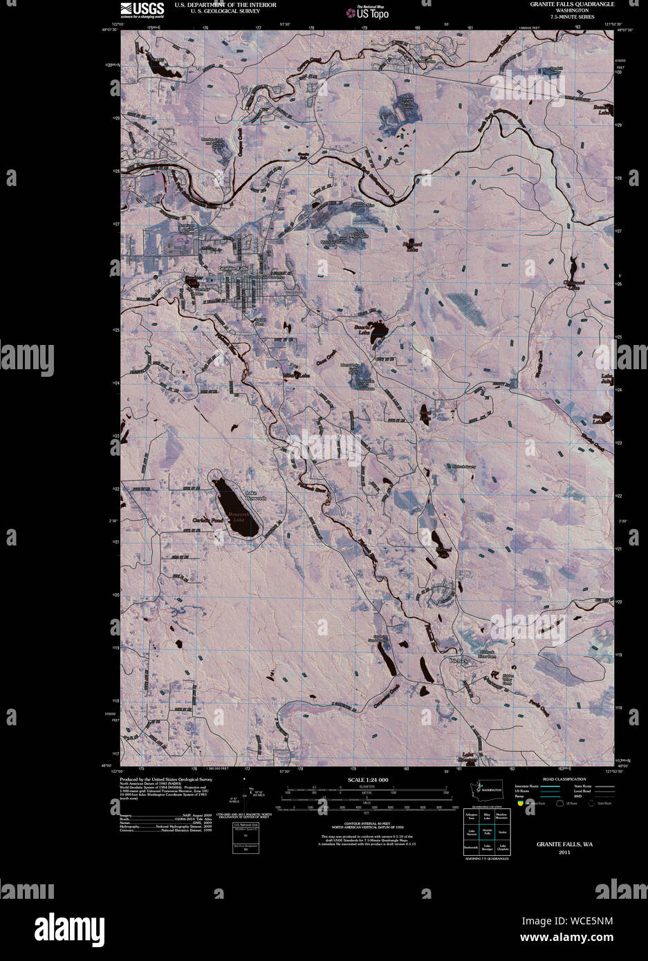 Map of granite falls hi-res stock photography and images - Alamy