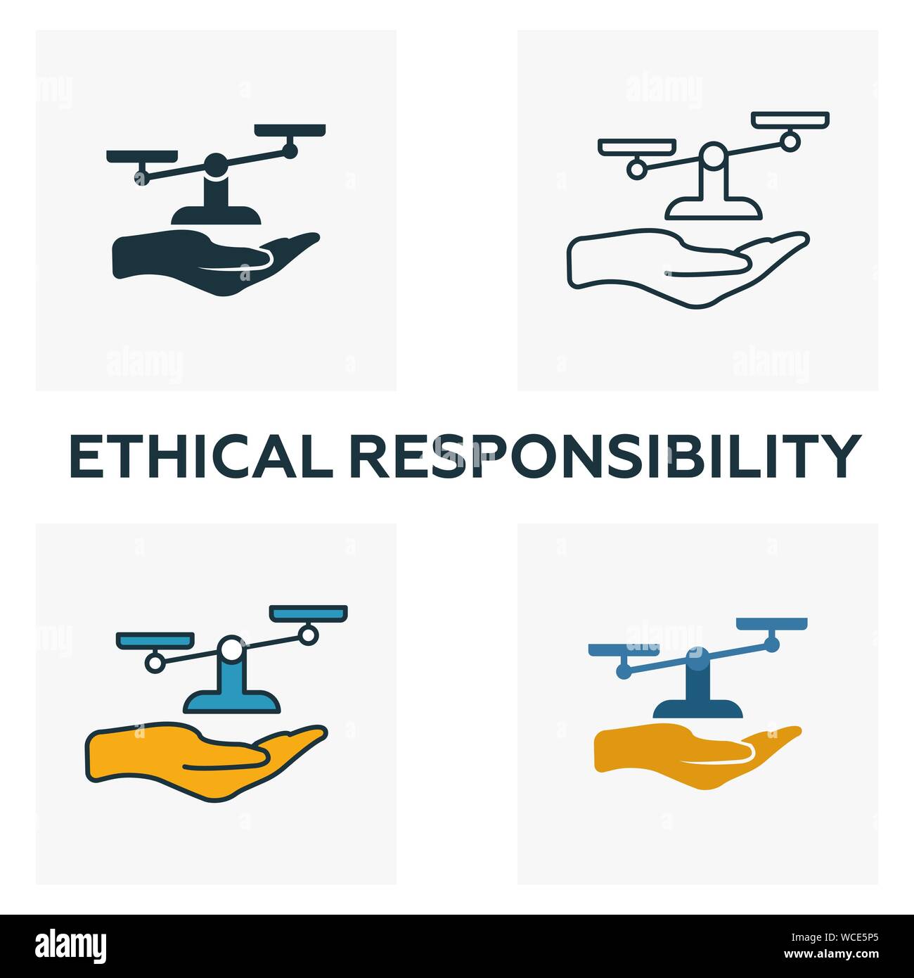 Ethical Responsibility icon set. Four elements in diferent styles from ...