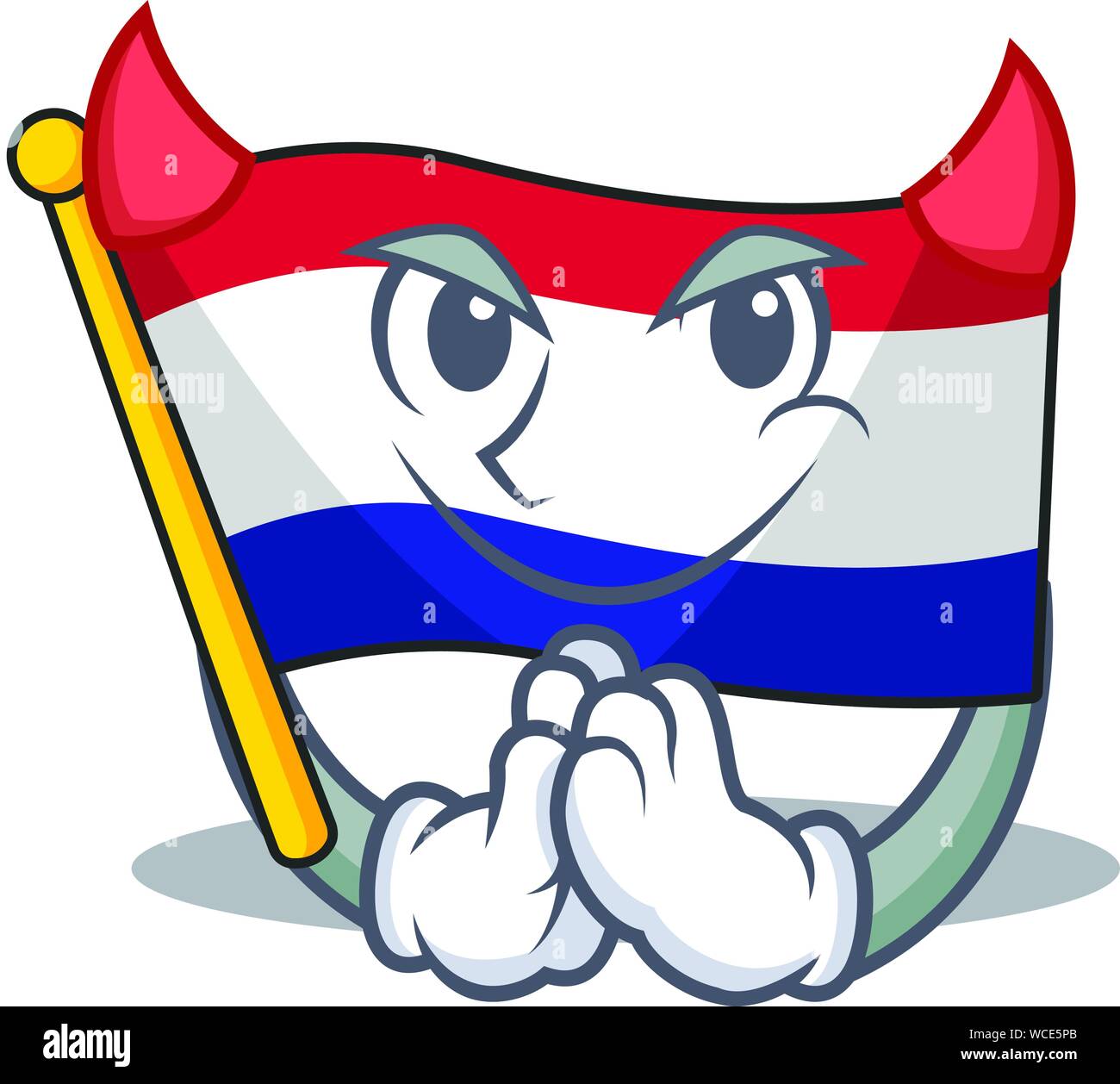 Devil flag netherlands fluttered on cartoon pole Stock Vector Image ...
