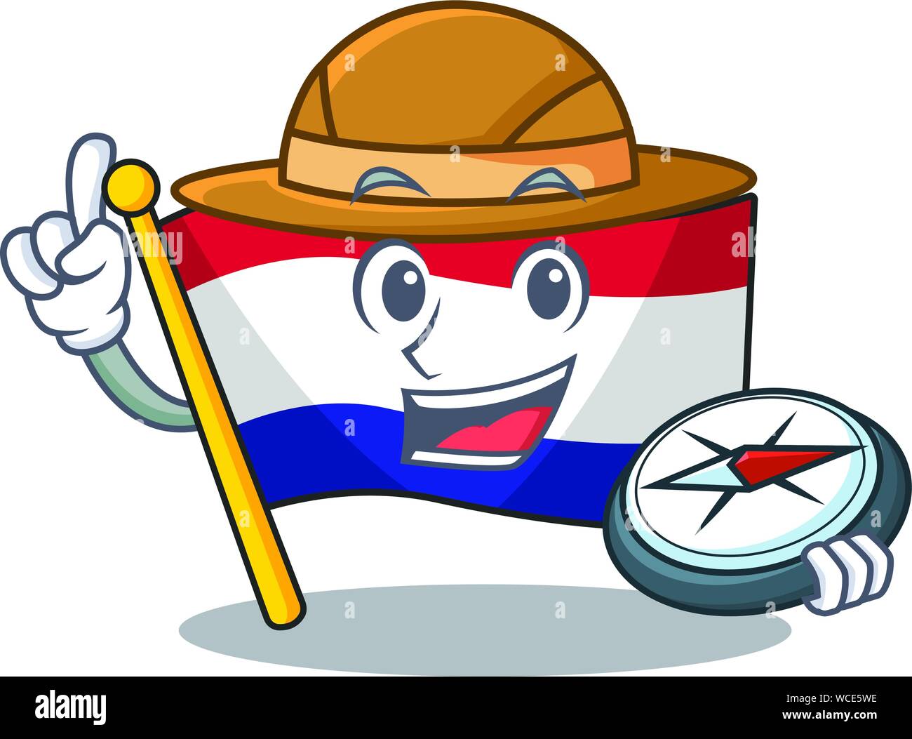 Explorer flag netherlands fluttered on cartoon pole Stock Vector Image ...