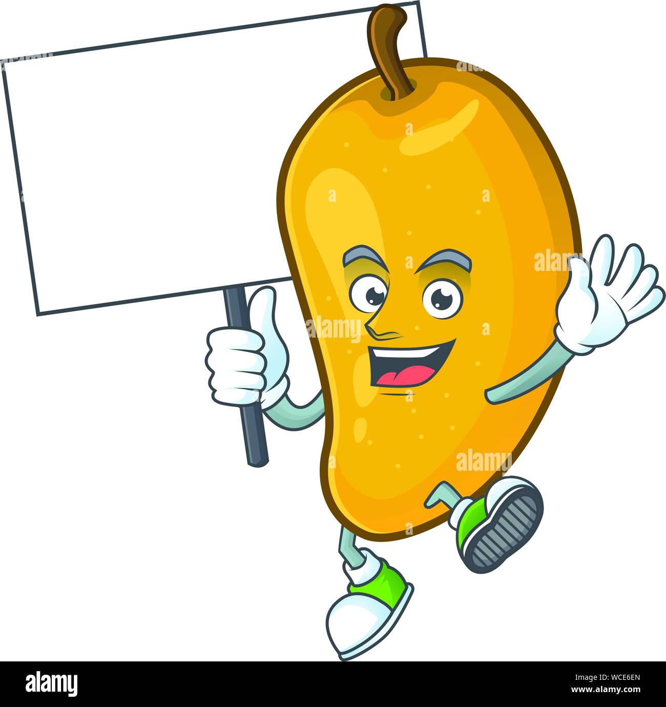 Bring board fresh mango character cartoon with mascot Stock Vector ...