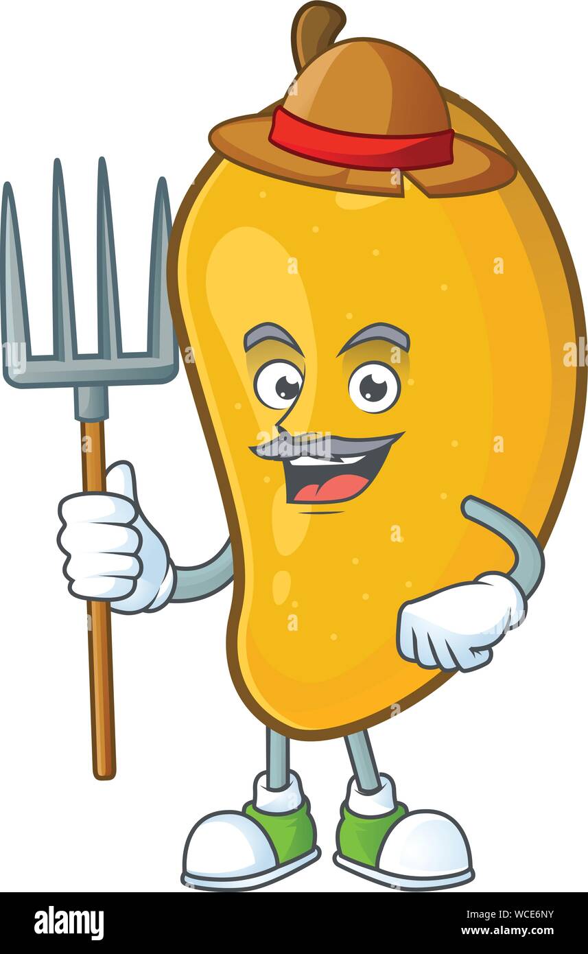 Farmer fresh mango character cartoon with mascot Stock Vector Image ...