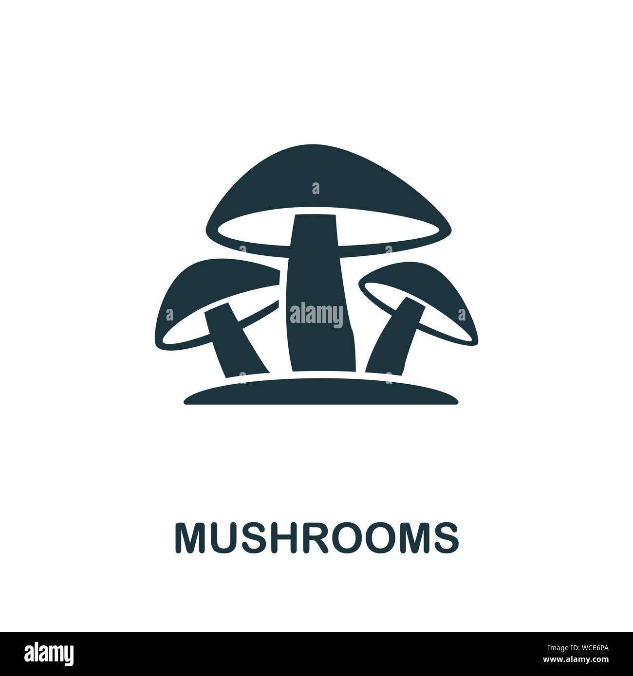 Mushrooms vector icon symbol. Creative sign from mushrooms icons ...
