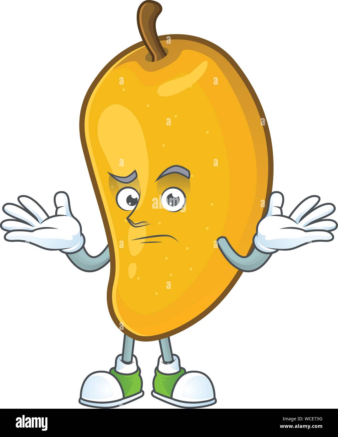 Grinning cartoon of mango character on a white background Stock Vector ...