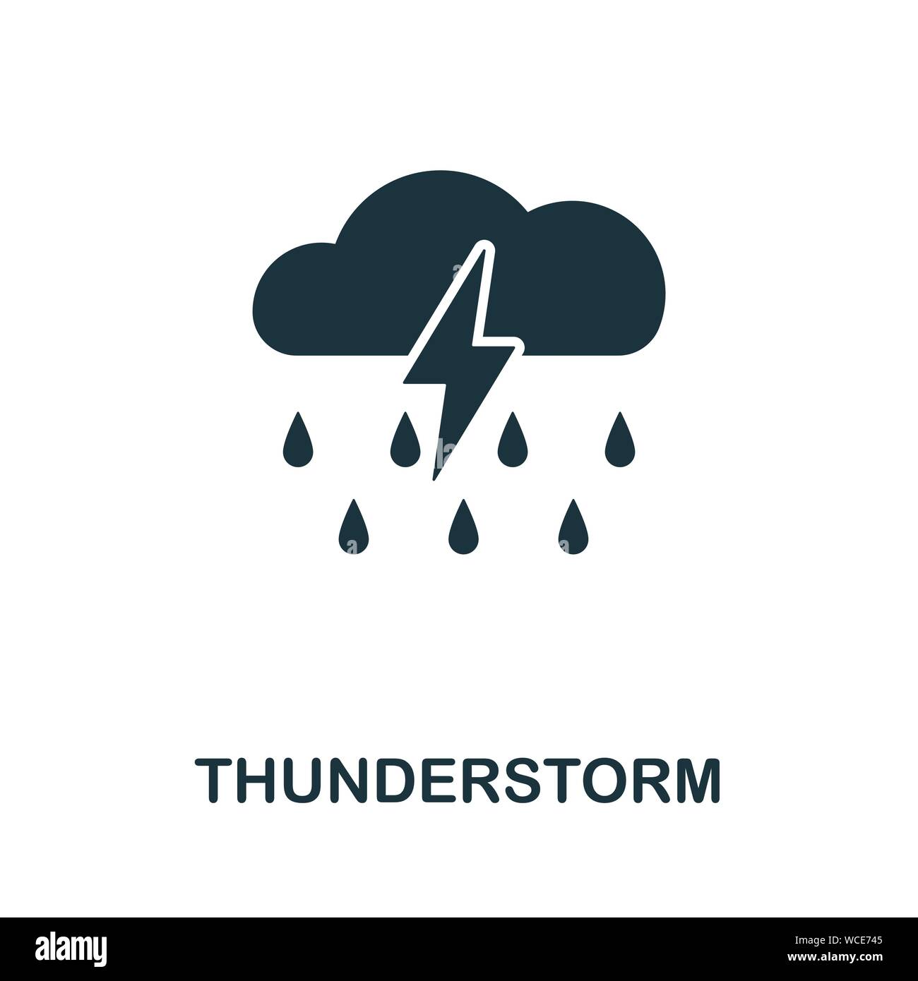Thunderstorm vector icon symbol. Creative sign from thunderstorm icons ...