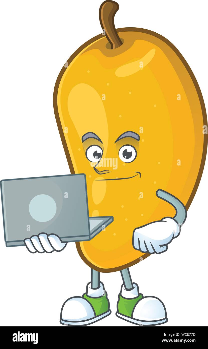 Super cool cartoon of mango character on a white background Stock ...