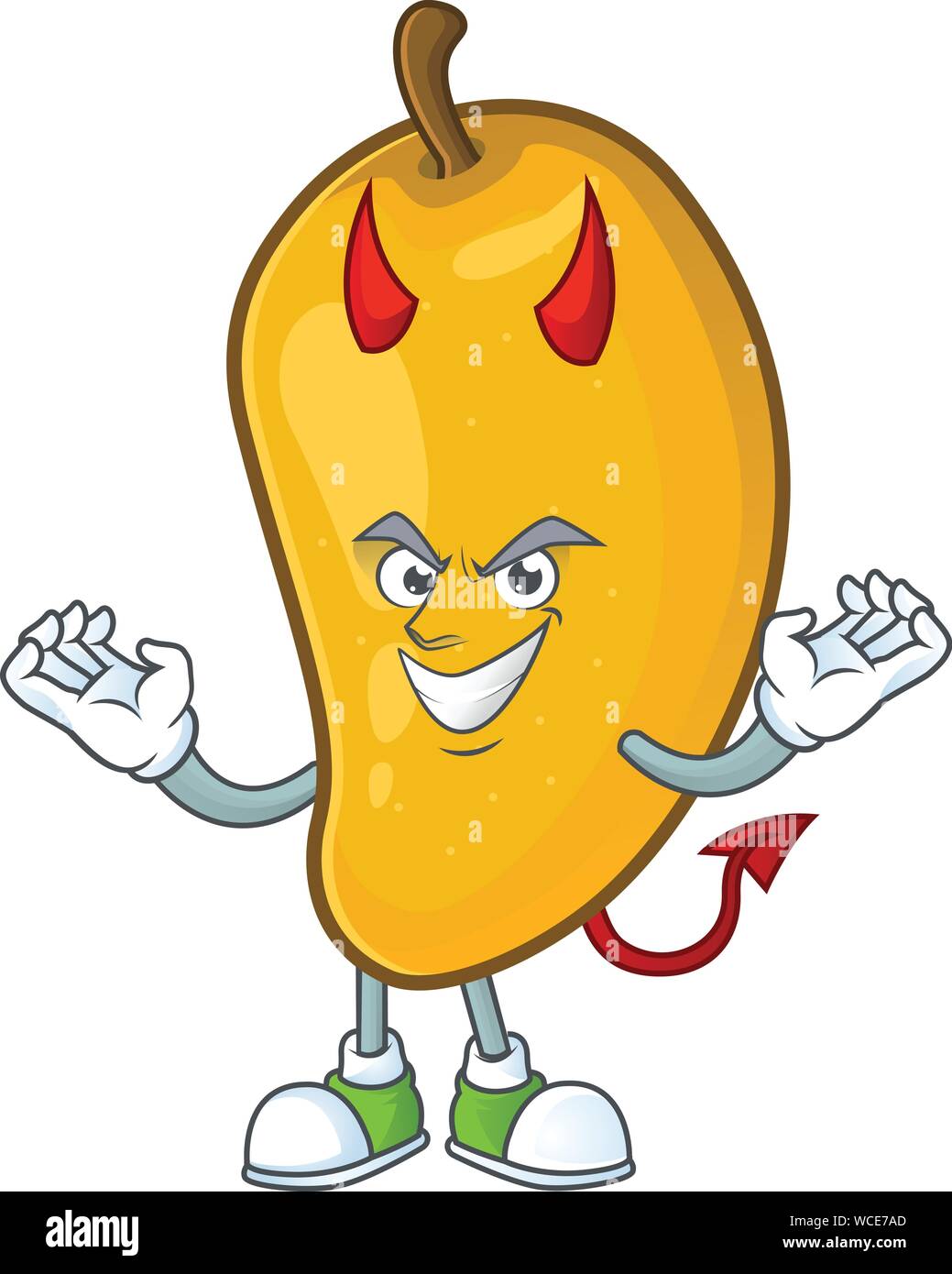 Devil character mango fruit with cartoon mascot Stock Vector Image ...
