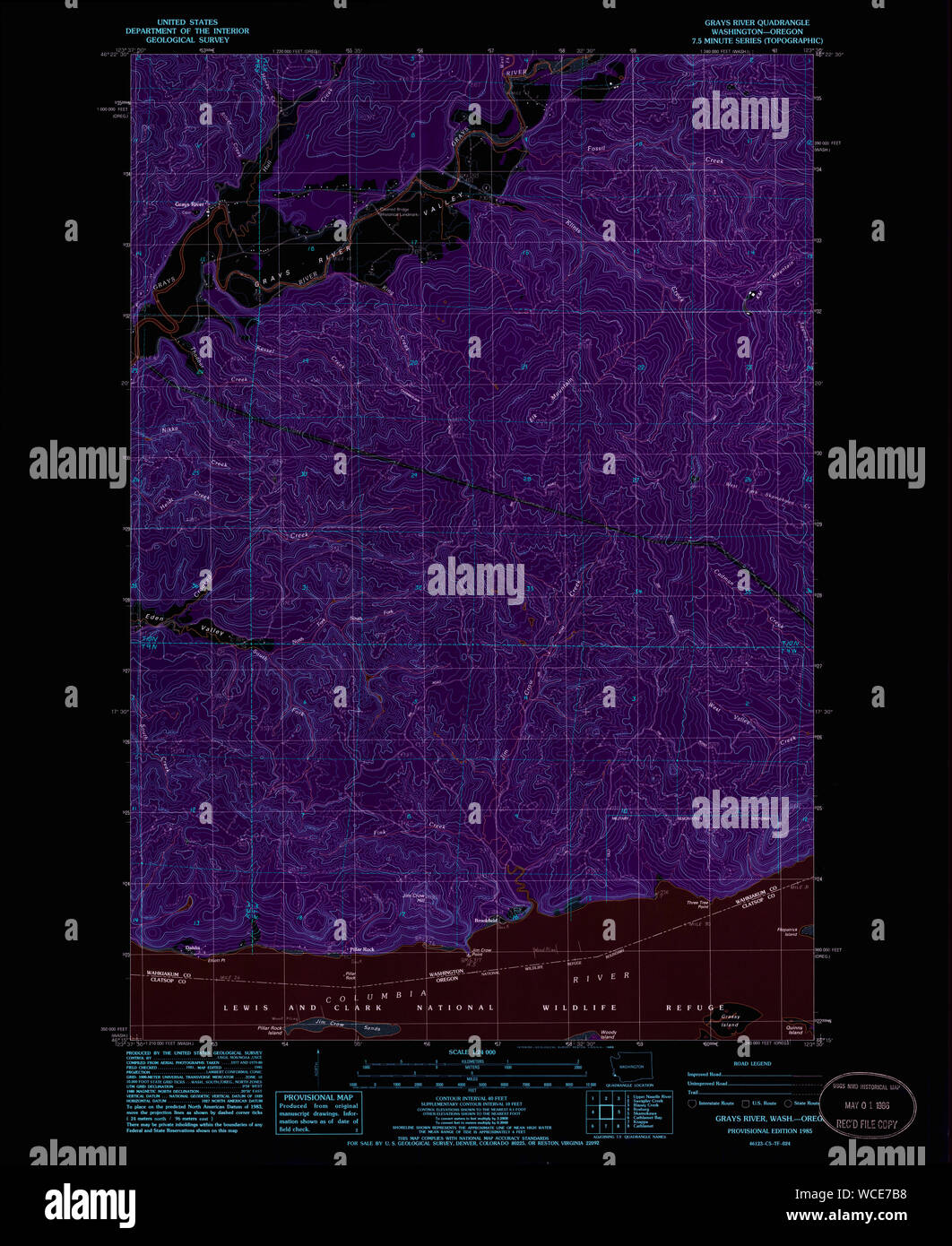 Grays river map hi-res stock photography and images - Alamy