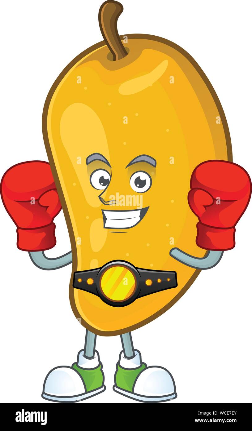Boxing fresh mango character cartoon with mascot Stock Vector Image ...