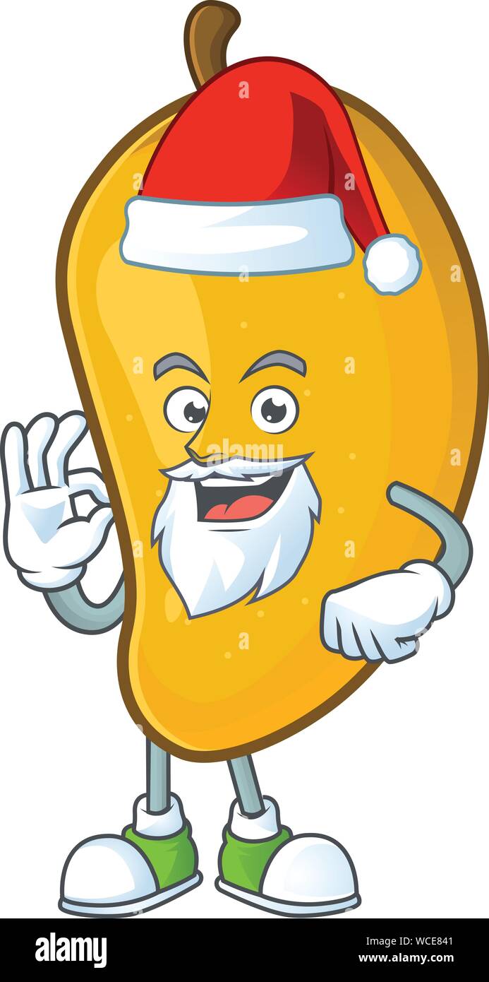 Santa ripe mango character cartoon on white background Stock Vector ...