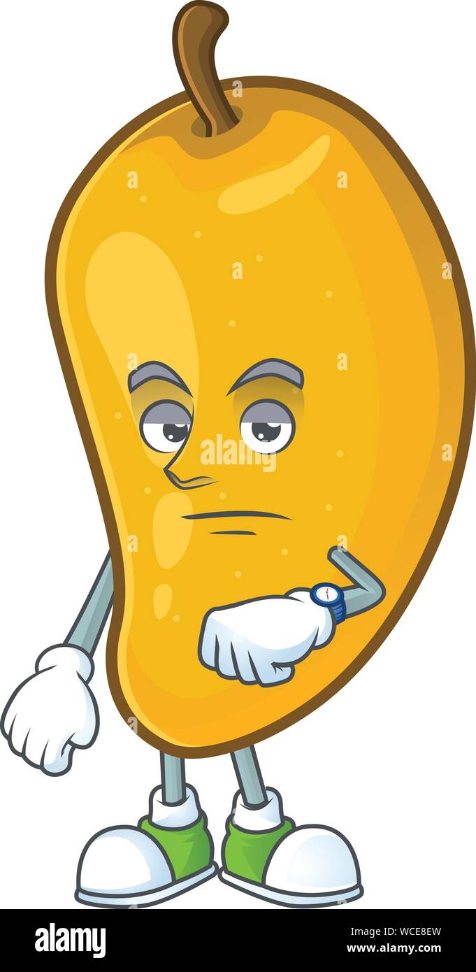 Waiting ripe mango character cartoon on white background Stock Vector ...