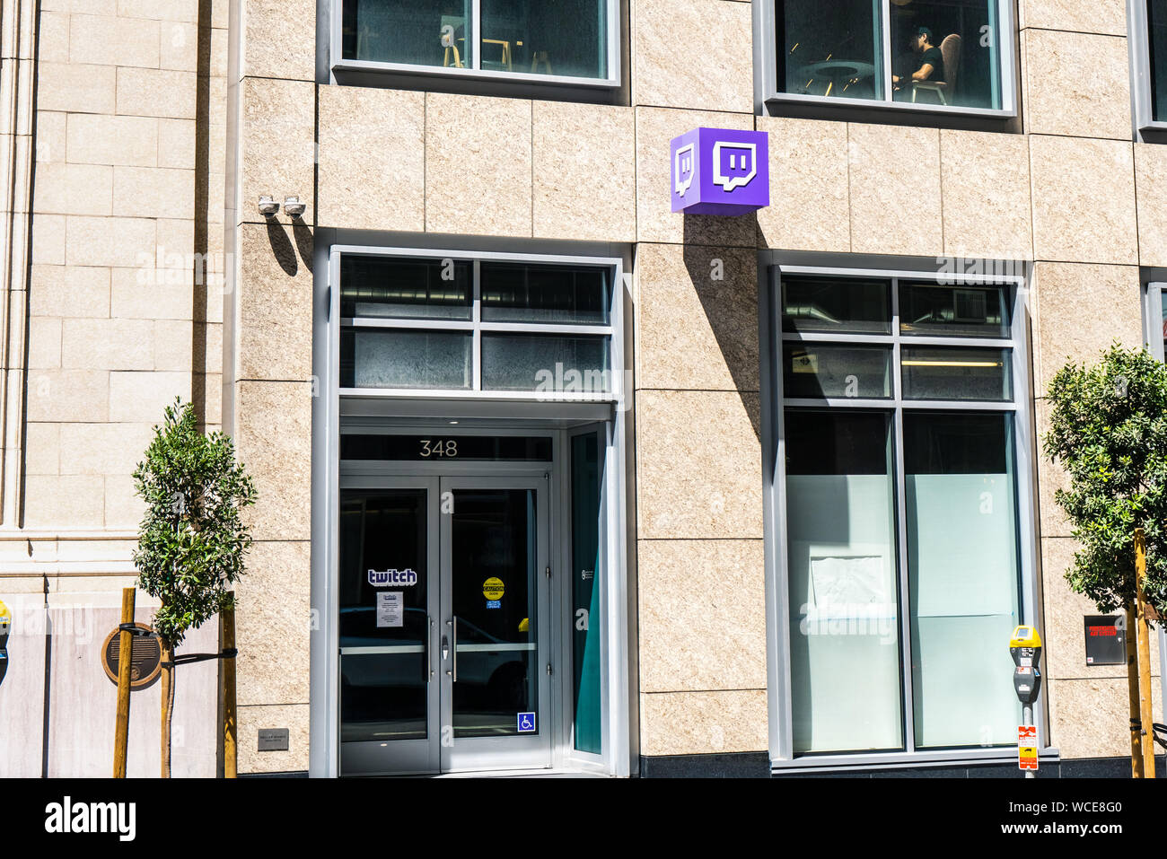 August 21, 2019 San Francisco / CA / USA - Twitch headquarters in the downtown area; Twitch is a ...