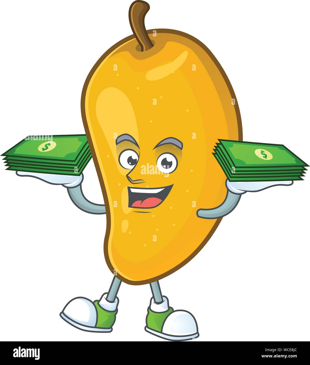 With money bag character mango fruit with cartoon mascot Stock Vector ...