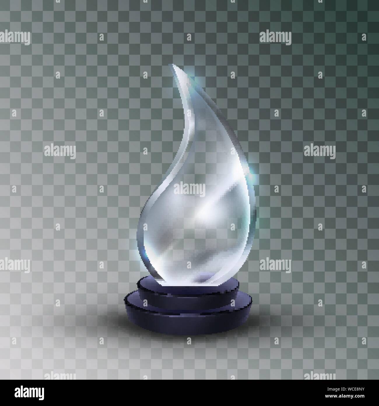 Shiny Glass Trophy Award In Water Drop Form Vector Stock Vector Image ...