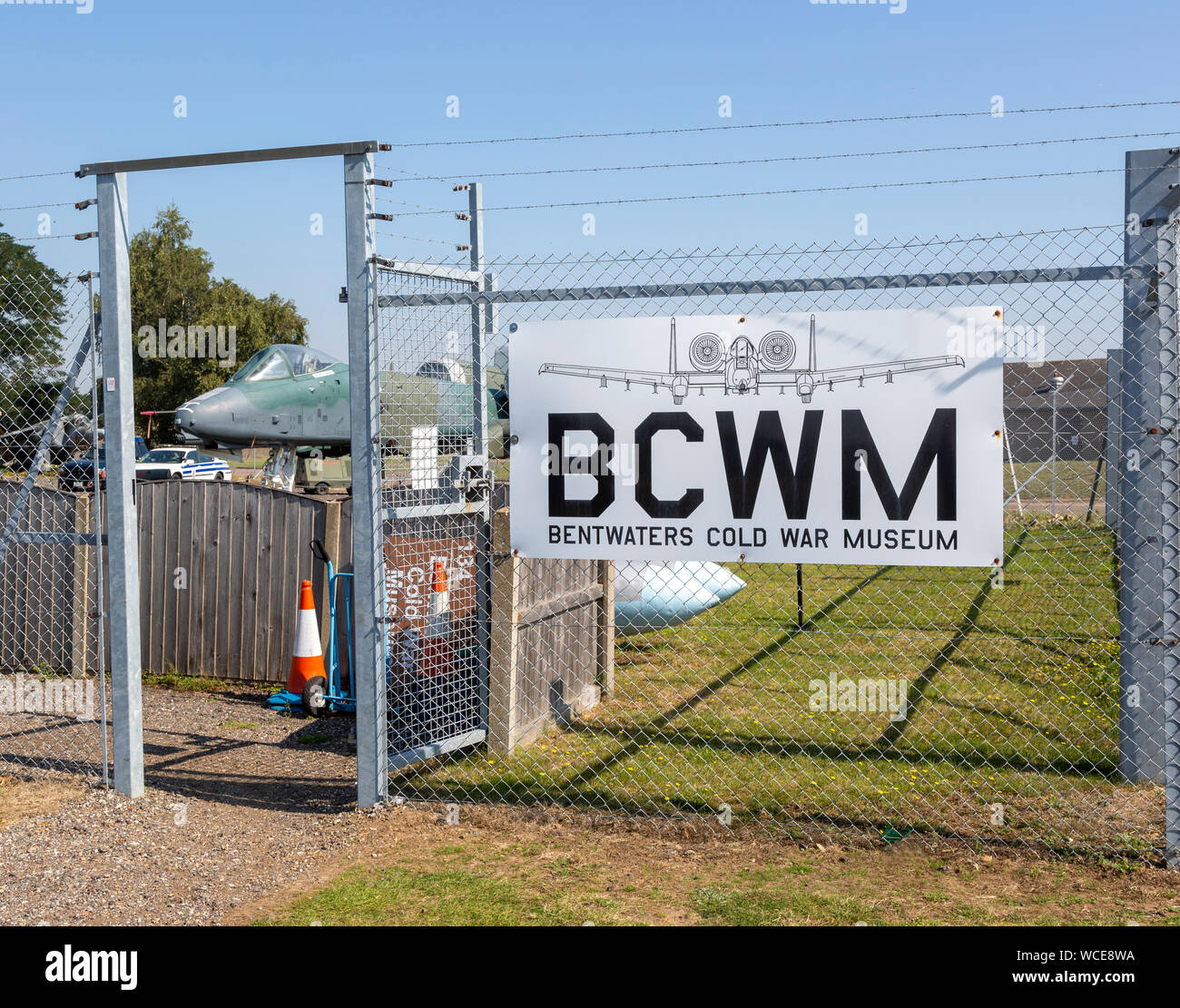 Sign at entrance to Bentwaters Cold War museum, Rendlesham, Suffolk ...