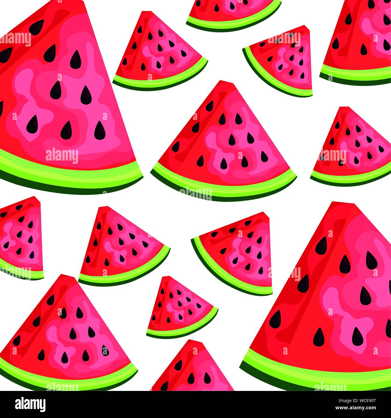 fresh watermelons fruits nature pattern Stock Vector Image & Art - Alamy