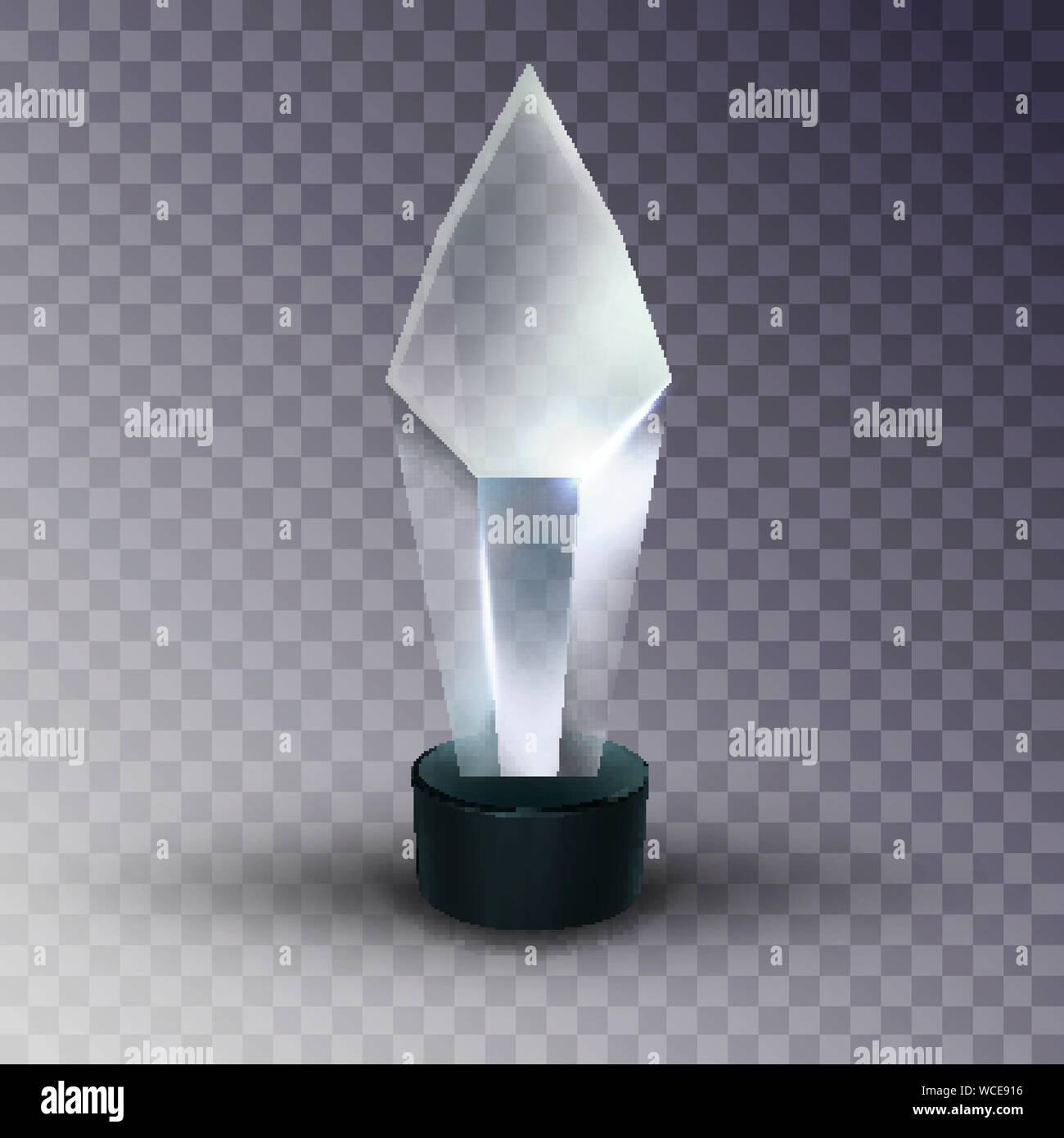 Blank Glass Trophy Award In Crystal Form Vector Stock Vector Image ...