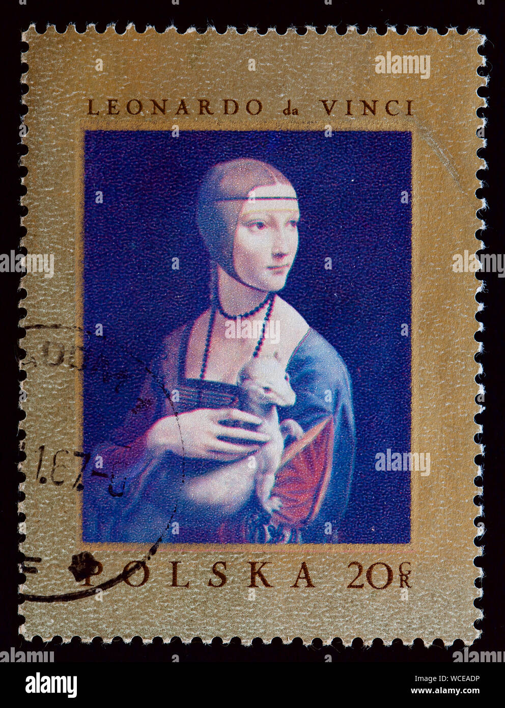 Poland Postage Stamp - Lady with the Ermine, by Leonardo da Vinci Stock ...