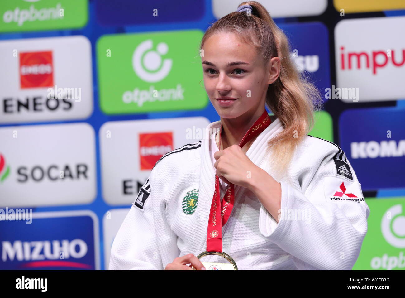 Champion Daria Bilodid of Ukraine during the World Judo Championships ...