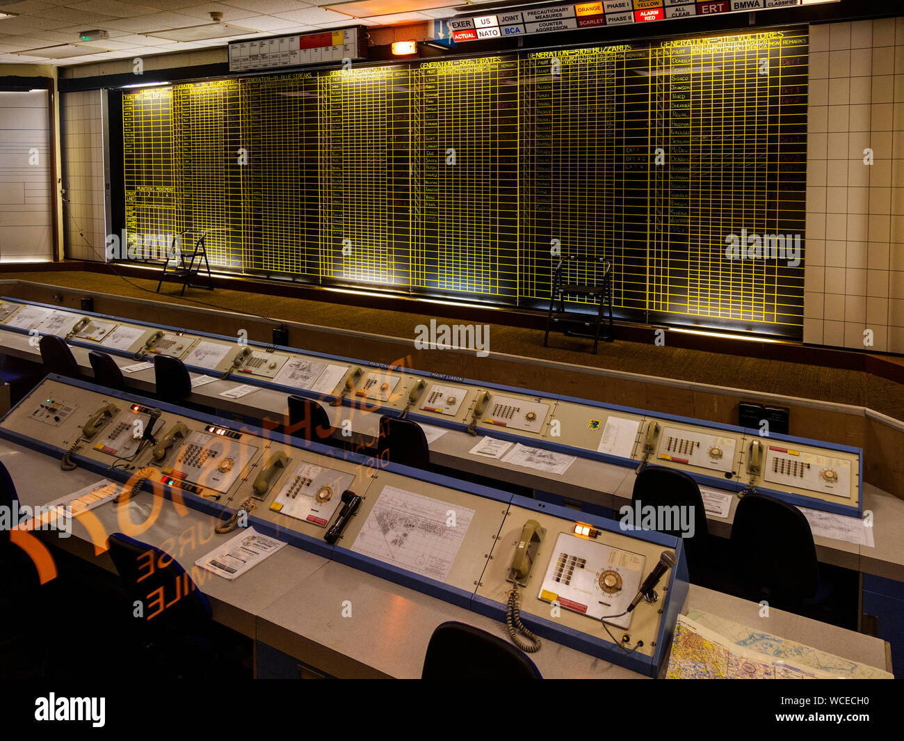 Control room war command room inside Bentwaters Cold War museum ...
