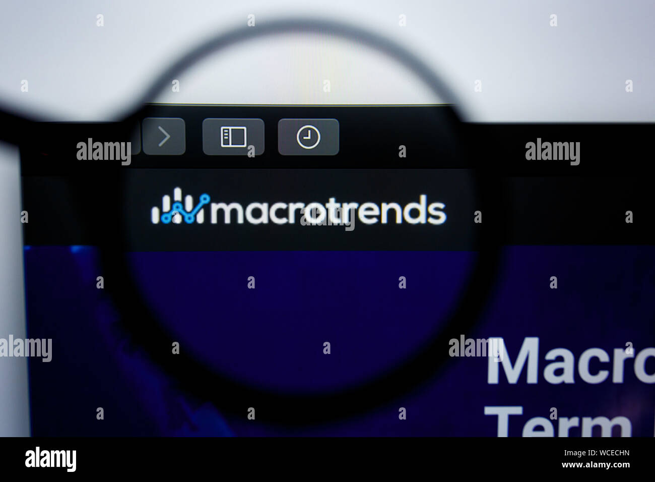 Los Angeles, California, USA - 29 Jule 2019: Illustrative Editorial of MACROTRENDS.NET website ...