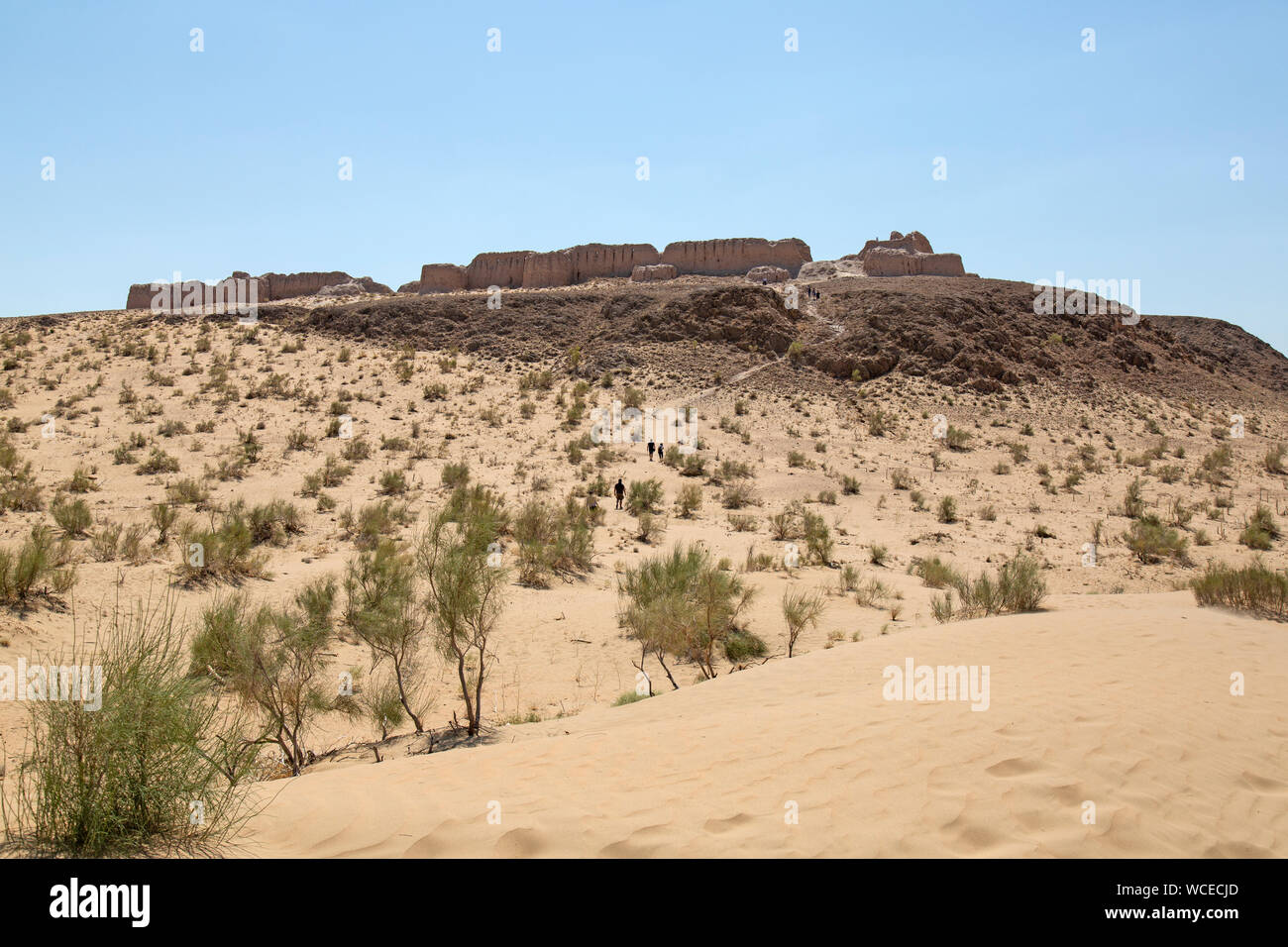 The ancient buildings surrounding the Ayaz Kala fort in Uzbekistan ...