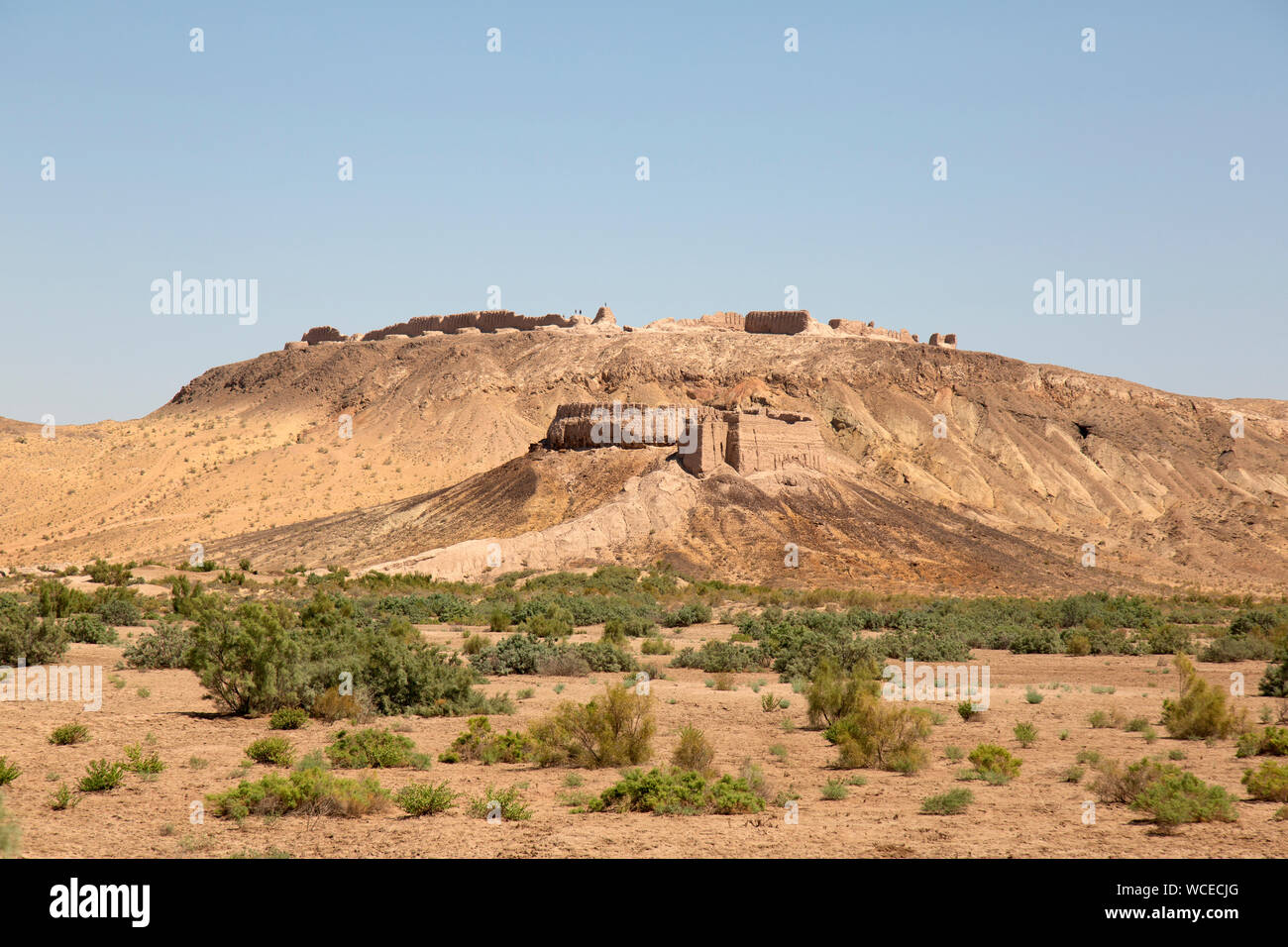 The ancient buildings surrounding the Ayaz Kala fort in Uzbekistan ...