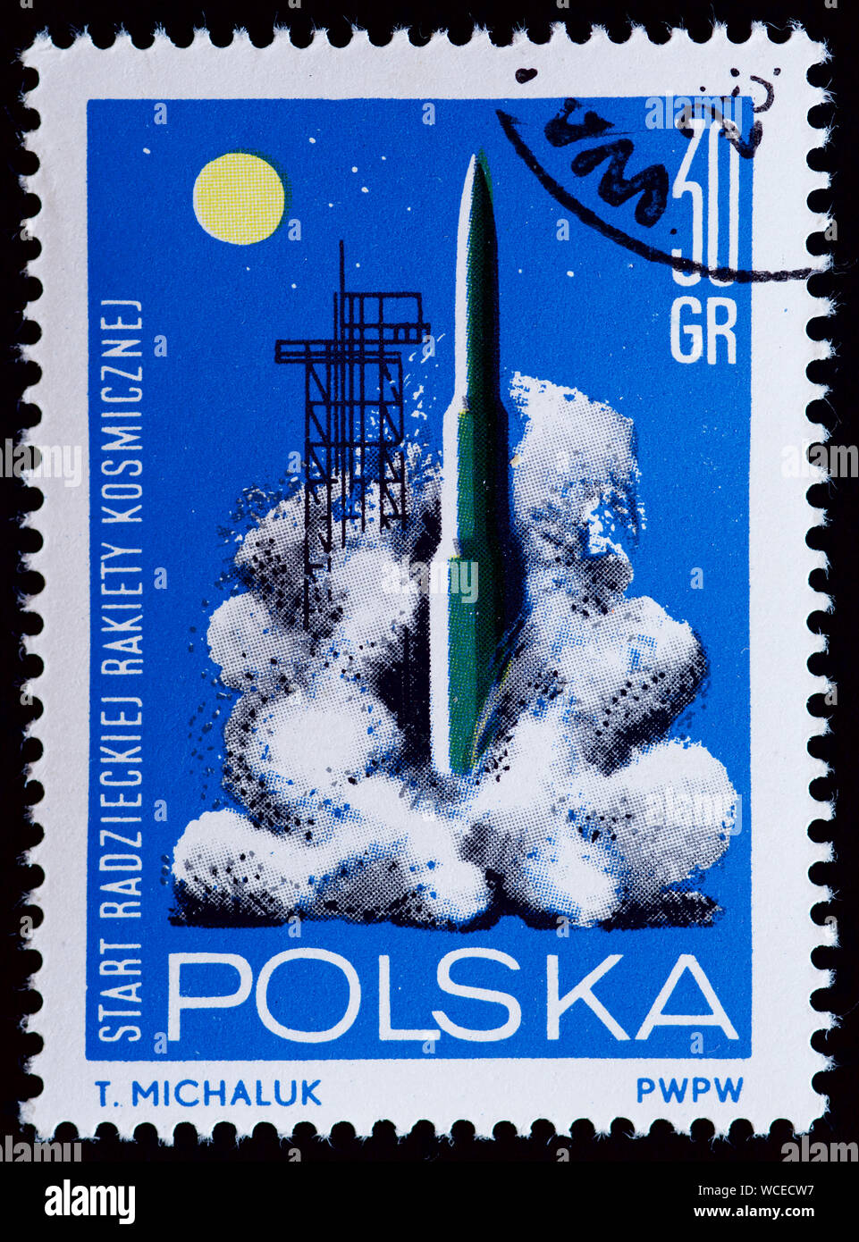 Poland Postage Stamp - Launching of Russian rocket Stock Photo - Alamy