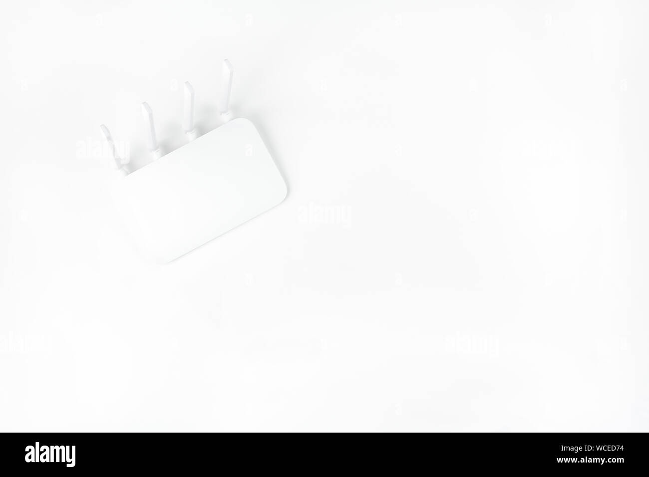 WiFi Router top view. Studio shot of white wireless router modem ...