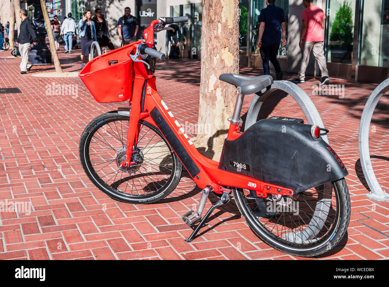 August 21, 2019 San Francisco / CA / USA - JUMP bike parked in front of ...