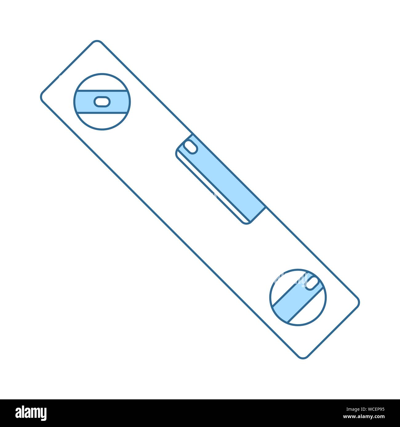 Icon Of Construction Level. Thin Line With Blue Fill Design. Vector ...