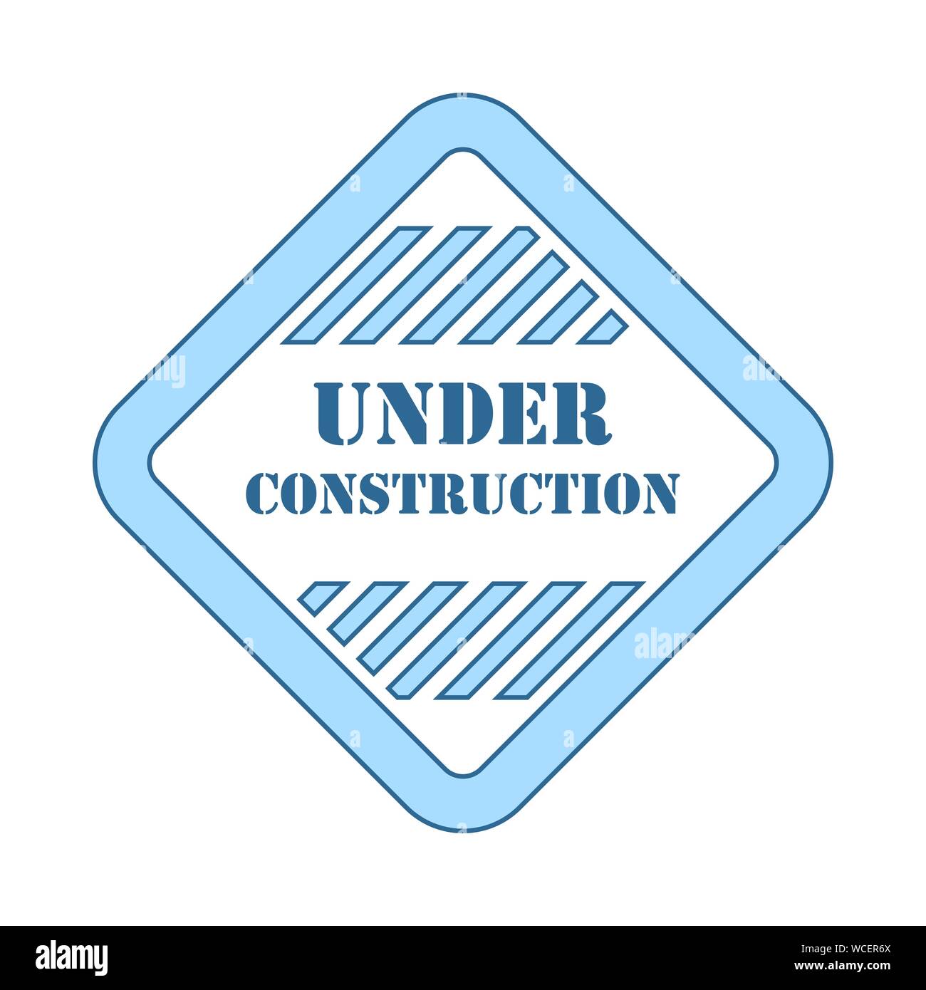 Icon Of Under Construction. Thin Line With Blue Fill Design. Vector ...