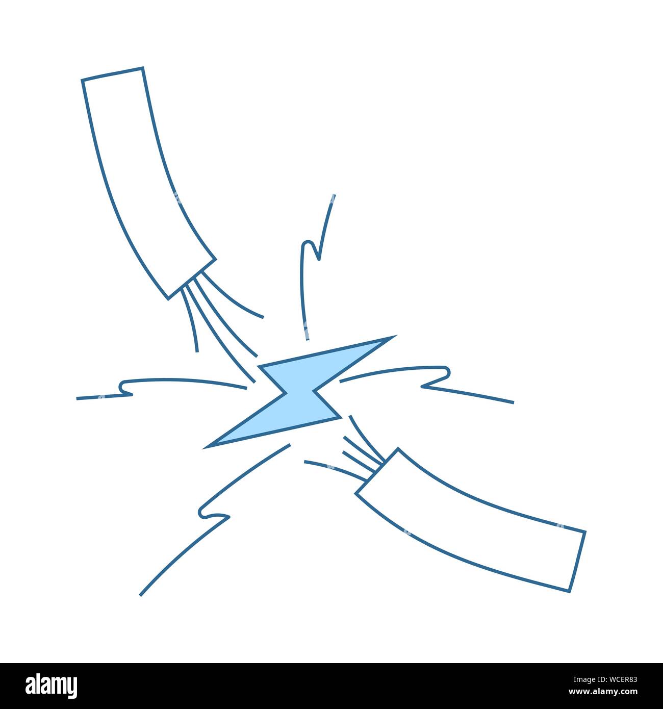 Icon Of Wire. Thin Line With Blue Fill Design. Vector Illustration ...