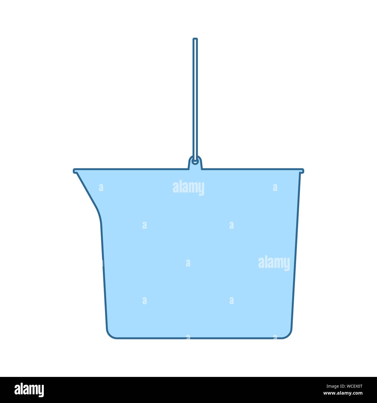 Icon Of Bucket. Thin Line With Blue Fill Design. Vector Illustration ...