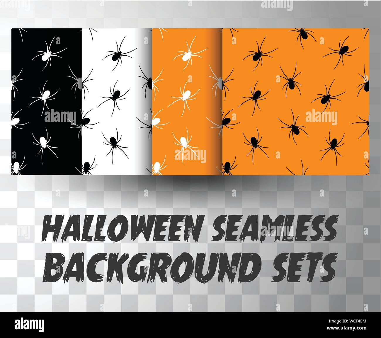 Set of seamless pattern spiders with different colour background Stock ...