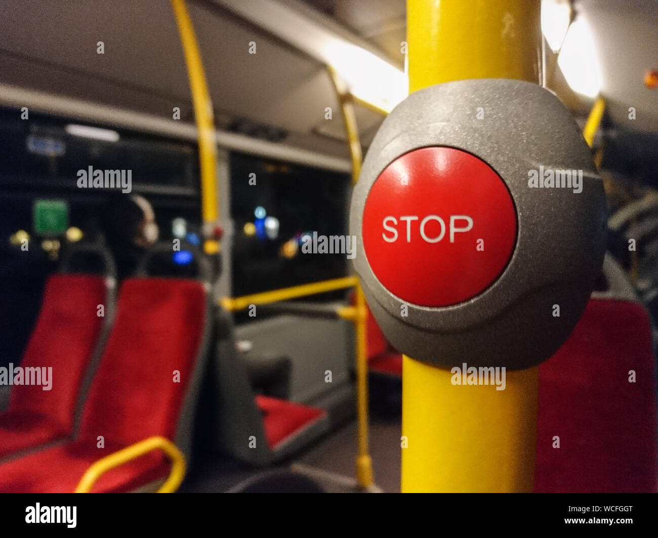 Bus red stop button hi-res stock photography and images - Alamy