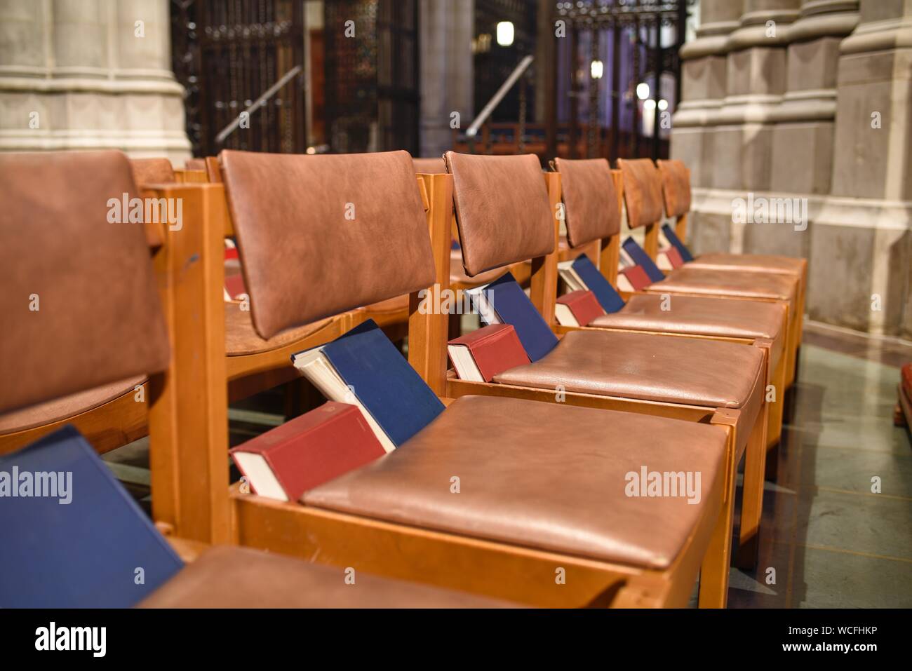 Church red chair hi-res stock photography and images - Alamy