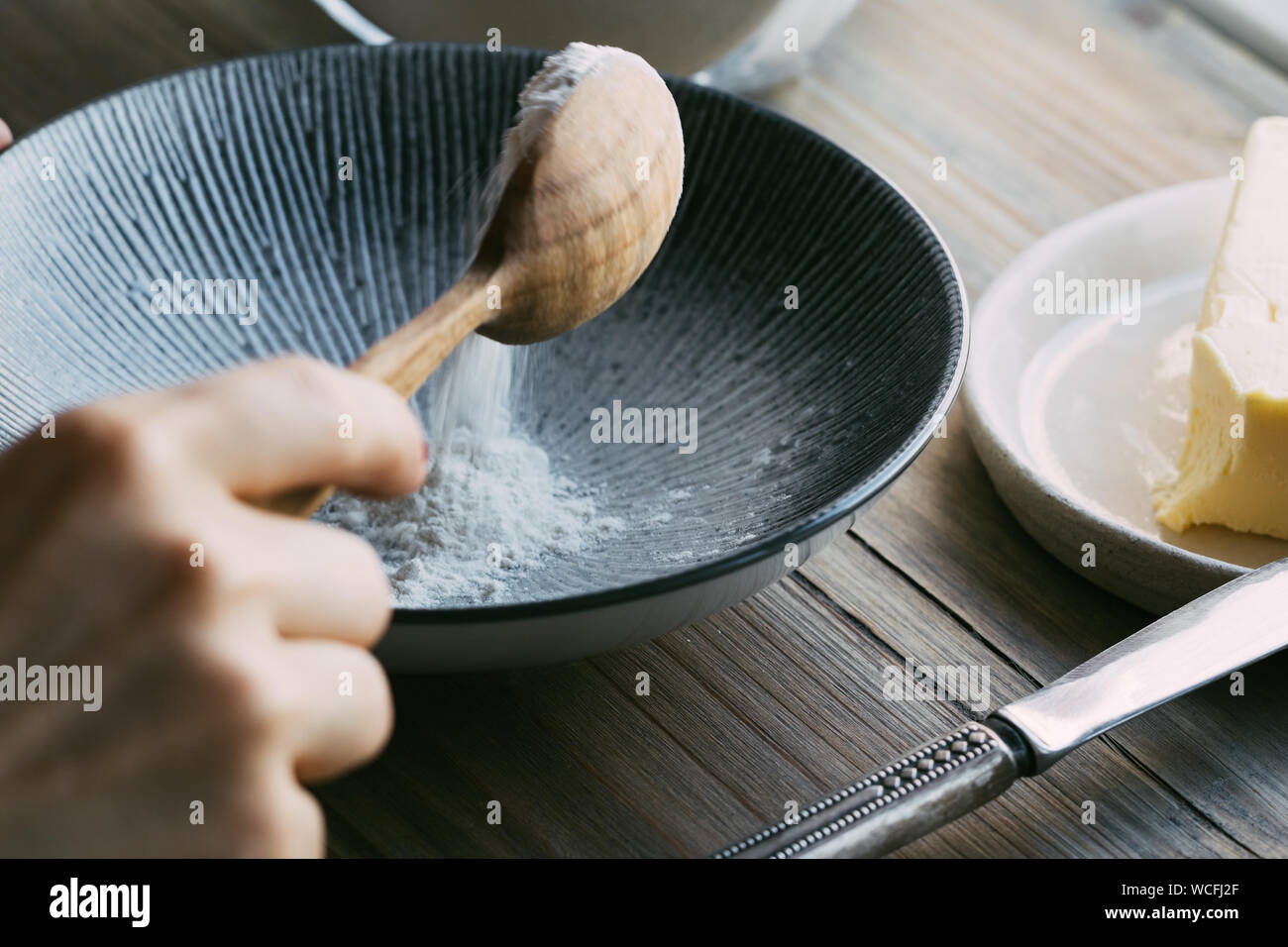 Wooden mixing spoon hi-res stock photography and images - Alamy