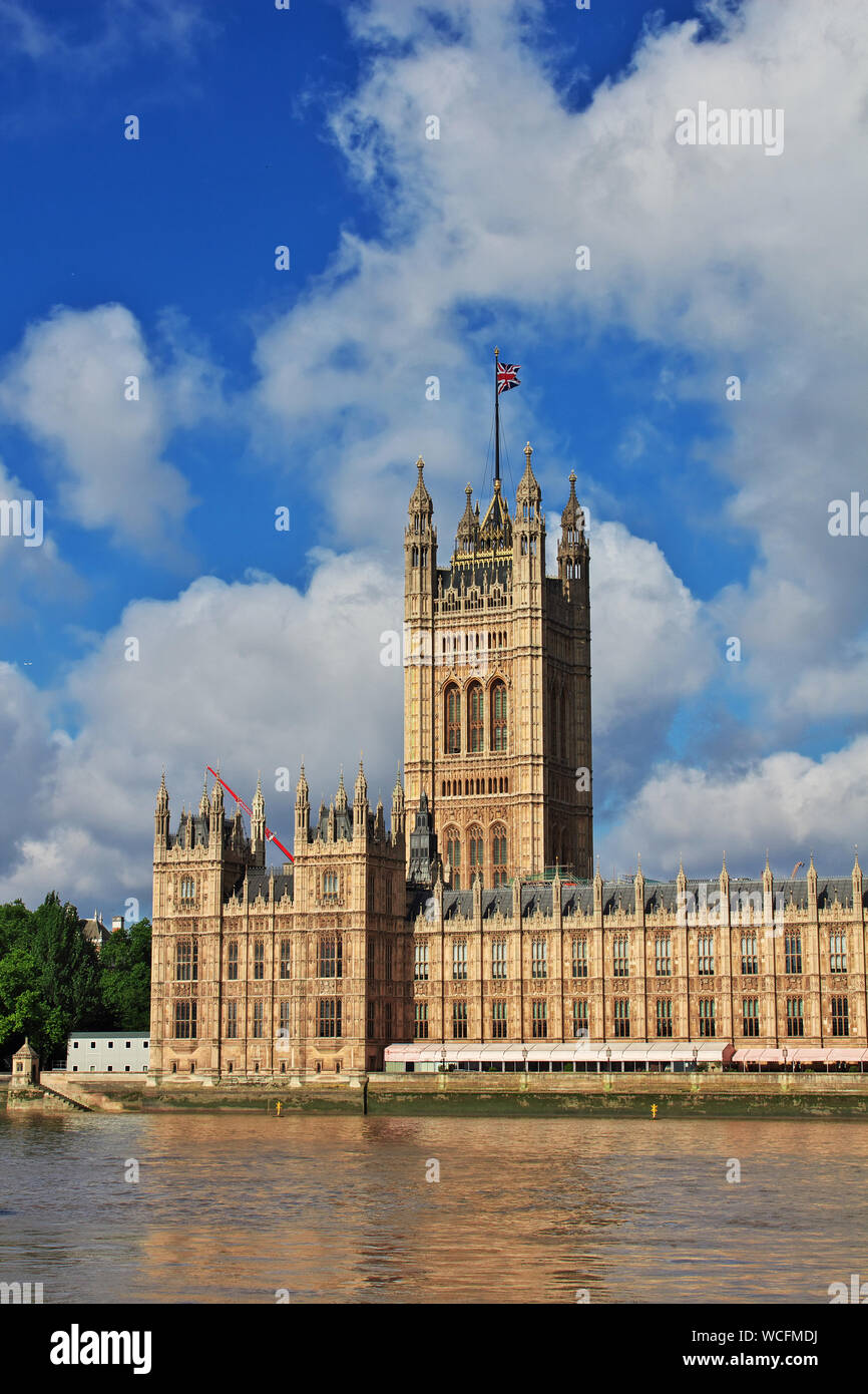 The building of British Parliament in London city, England Stock Photo ...