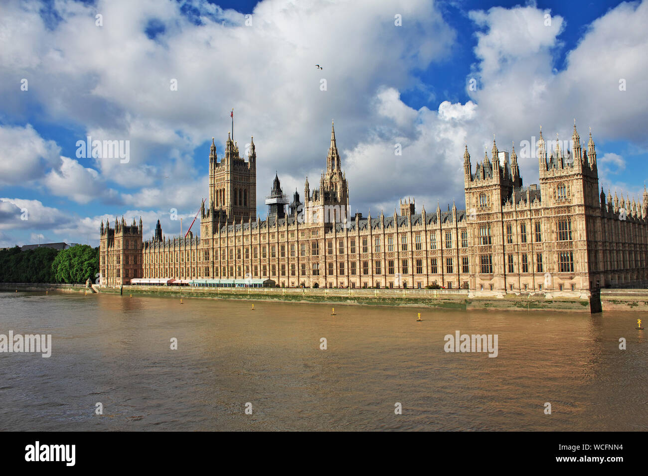 The building of British Parliament in London city, England Stock Photo ...