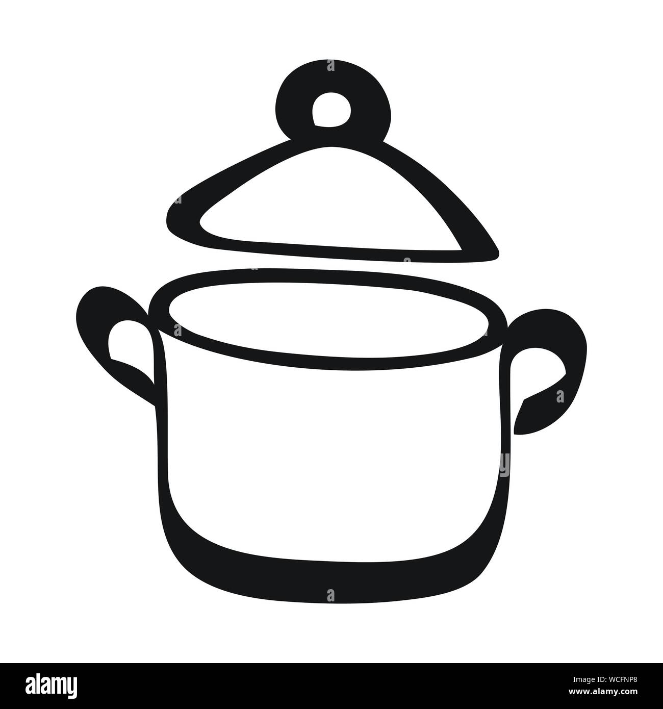 Soup Pot Clipart Black And White