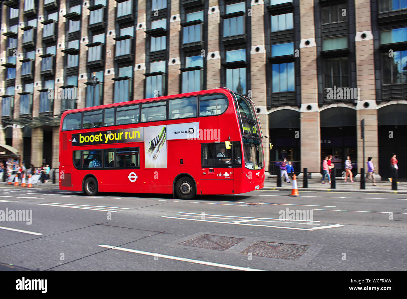 The bus in London city, England Stock Photo - Alamy