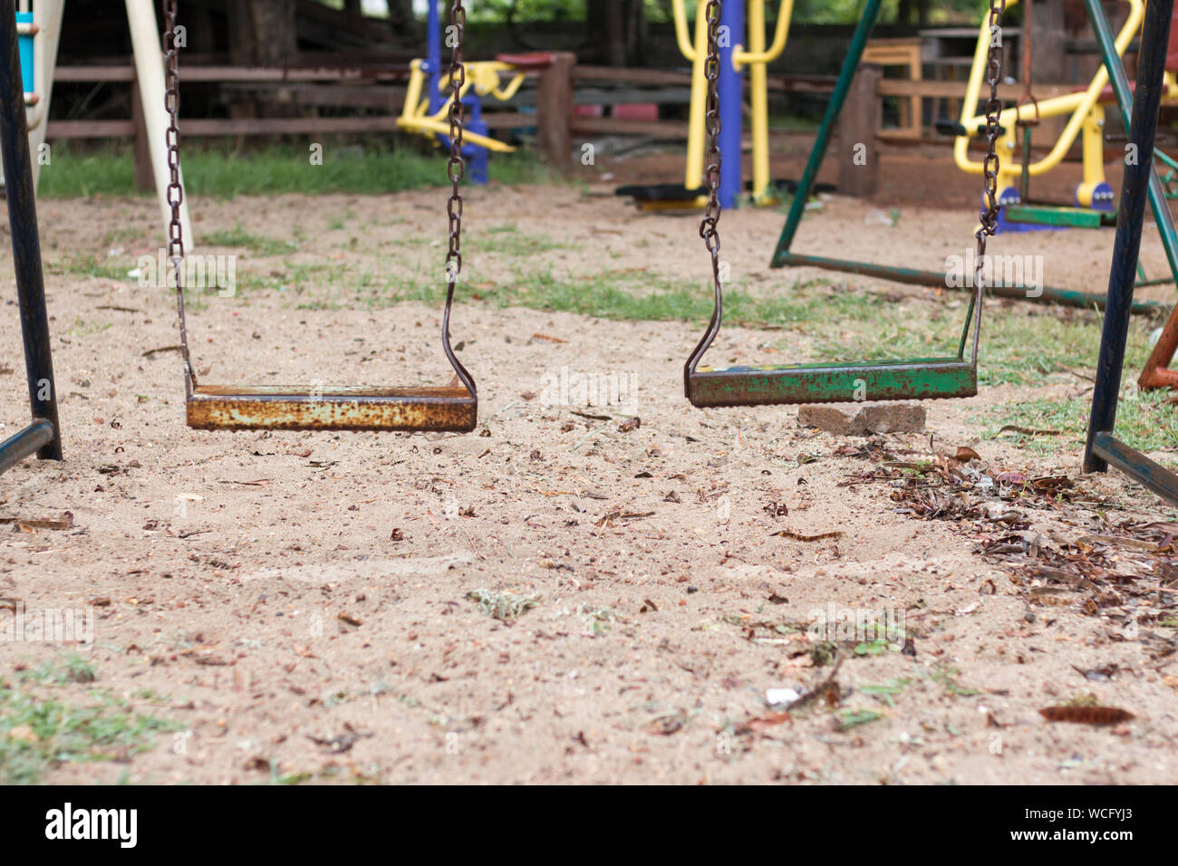 Playground swing swings hi-res stock photography and images - Alamy