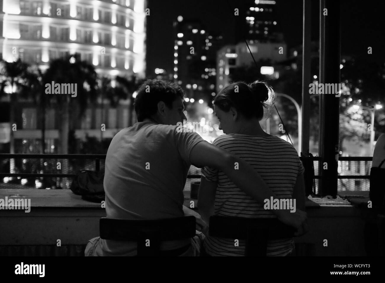 Romantic Couple Kissing Night High Resolution Stock Photography and ...