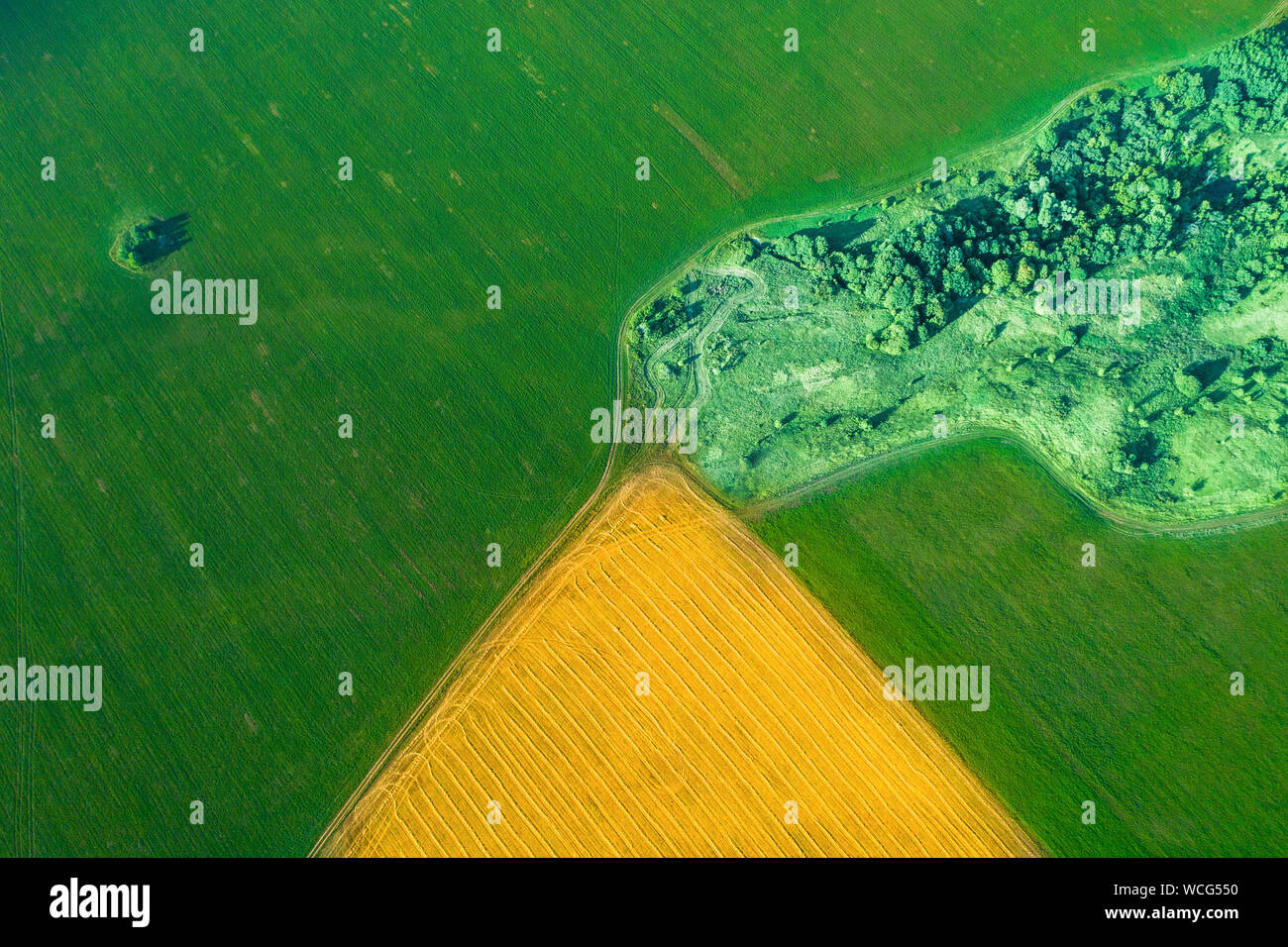 Aerial view of agricultural fields Stock Photo - Alamy